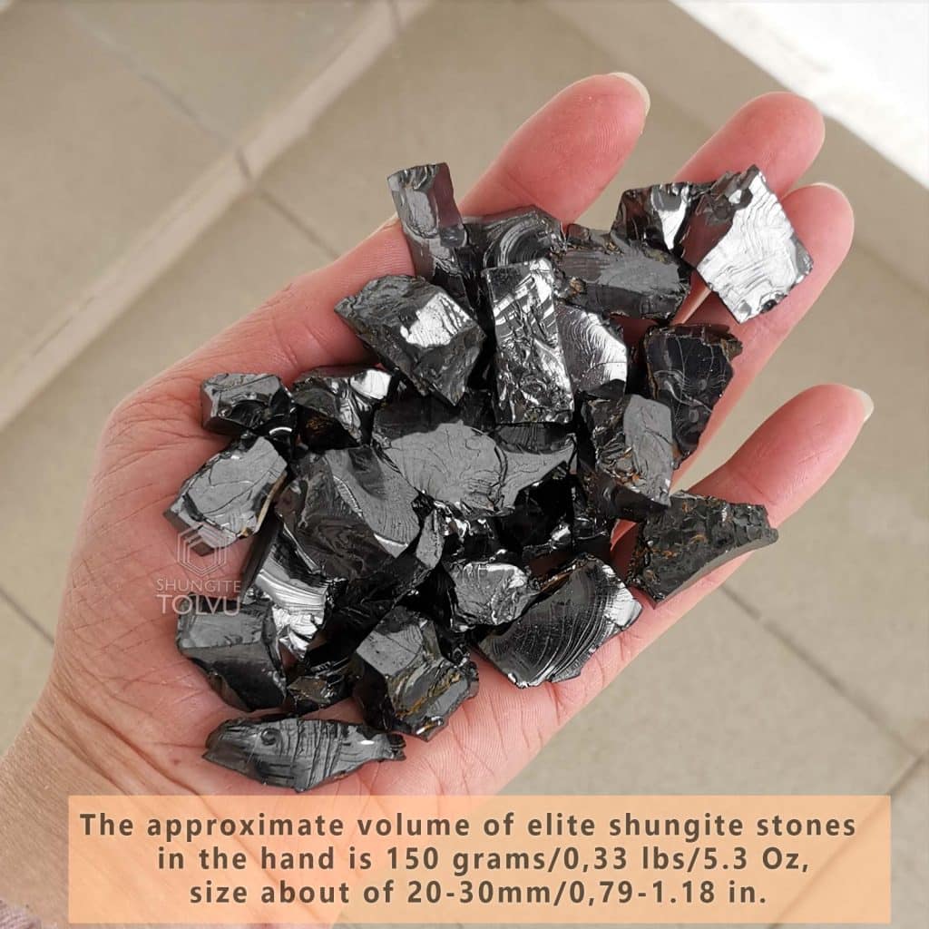 Elite shungite | 98% carbon | Natural stones for water | Karelia