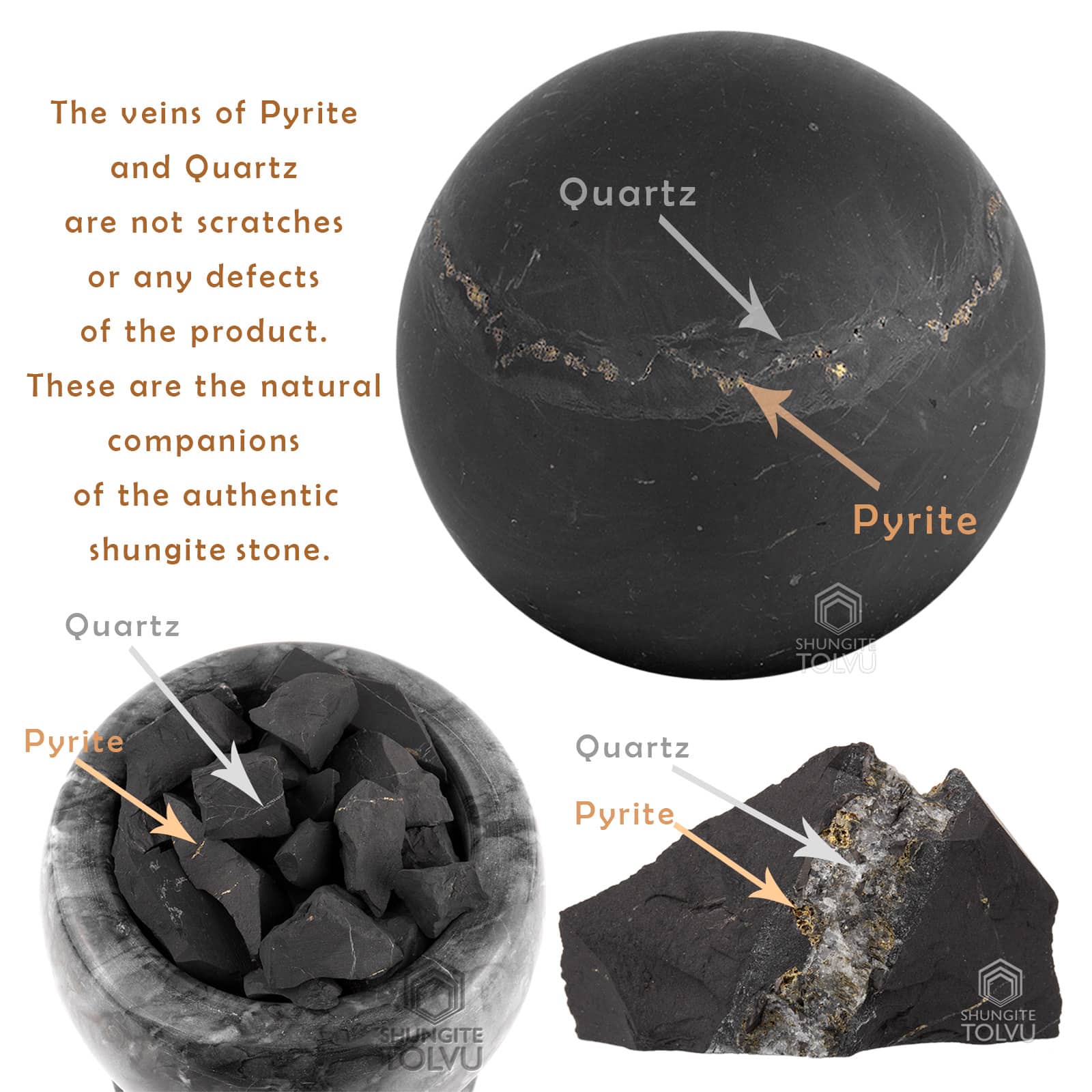 Unpolished shungite sphere big size 3.54 in | Big shungite spheres