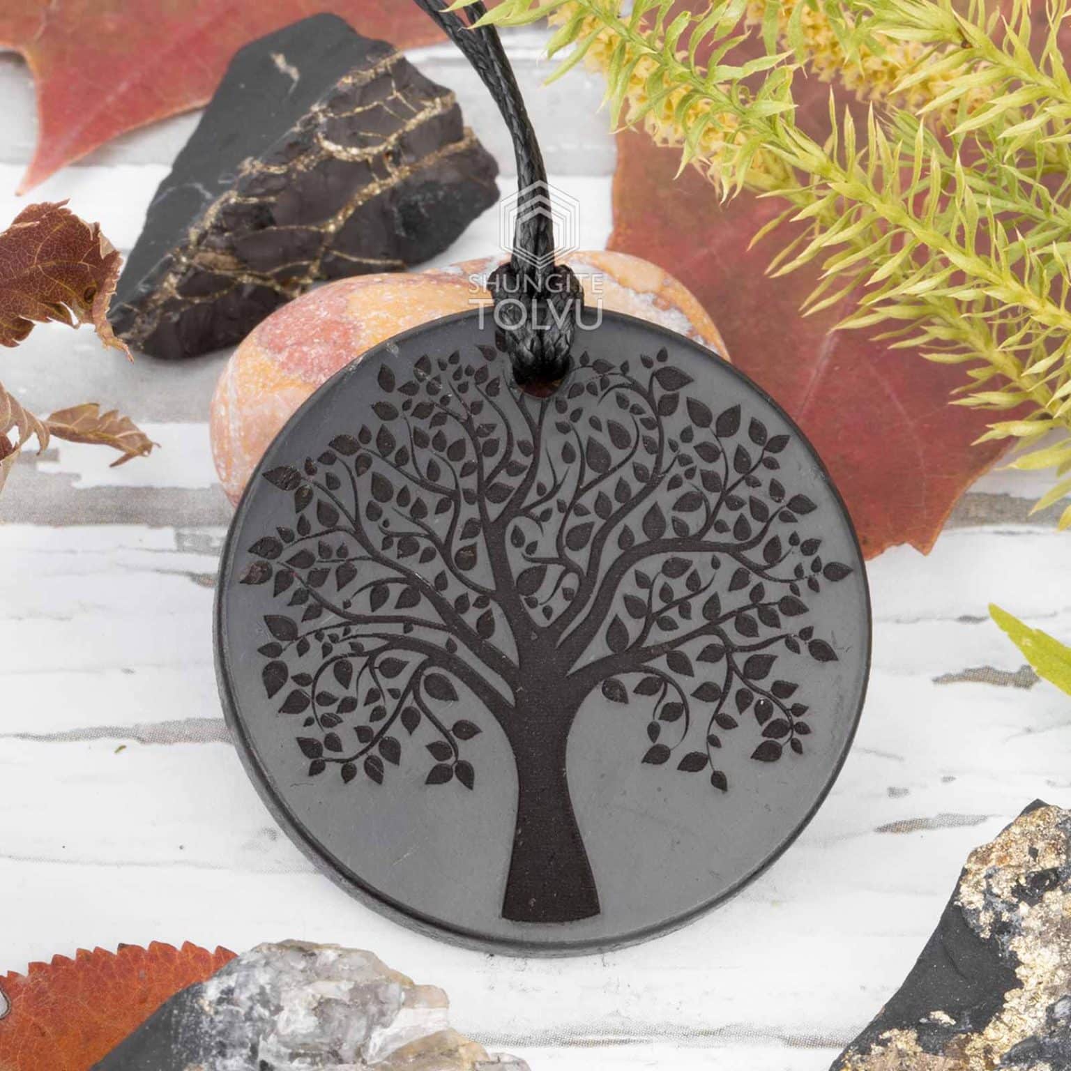 Shungite pendant Tree of life | Guarantee of authenticity Tolvu