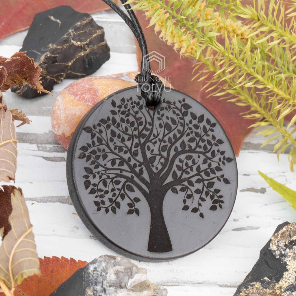 Shungite pendant Tree of life | Guarantee of authenticity Tolvu