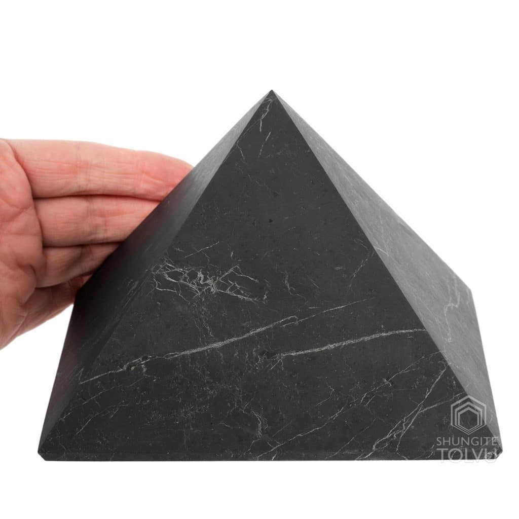 Shungite pyramid unpolished | Authentic Shungite stone Tolvu