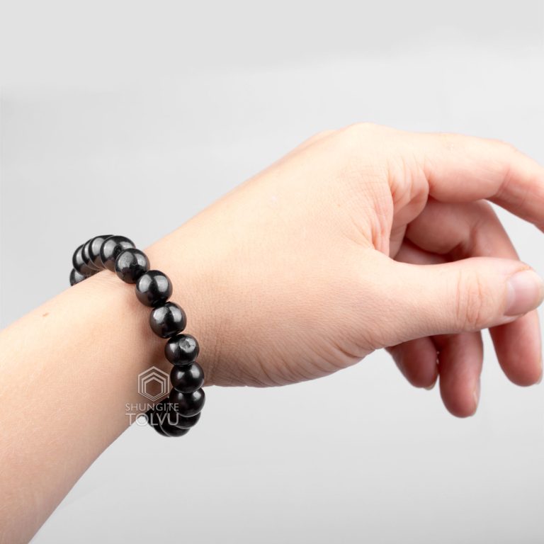 Shungite stone Bracelet - Real shungite bead - Russian Stone